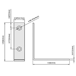 40 Pack L Bracket Corner Braces, Small Metal L Brackets for Wood, 1.5 inch Steel Joist Right Angle Brackets for Wood Shelves Chair Drawer Cabinet with Screws, Zinc Plated HOME MASTER HARDWARE