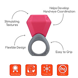 INNOBABY TEETHIN' Smart Birthstone Ring TEETHER - July (Ruby)