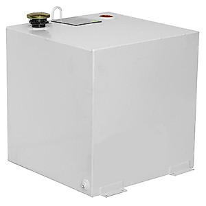 JOBOX Crescent 50 Gallon White Square Steel Liquid Transfer Tank for Trucks - 485000, 23.25x24x23.25