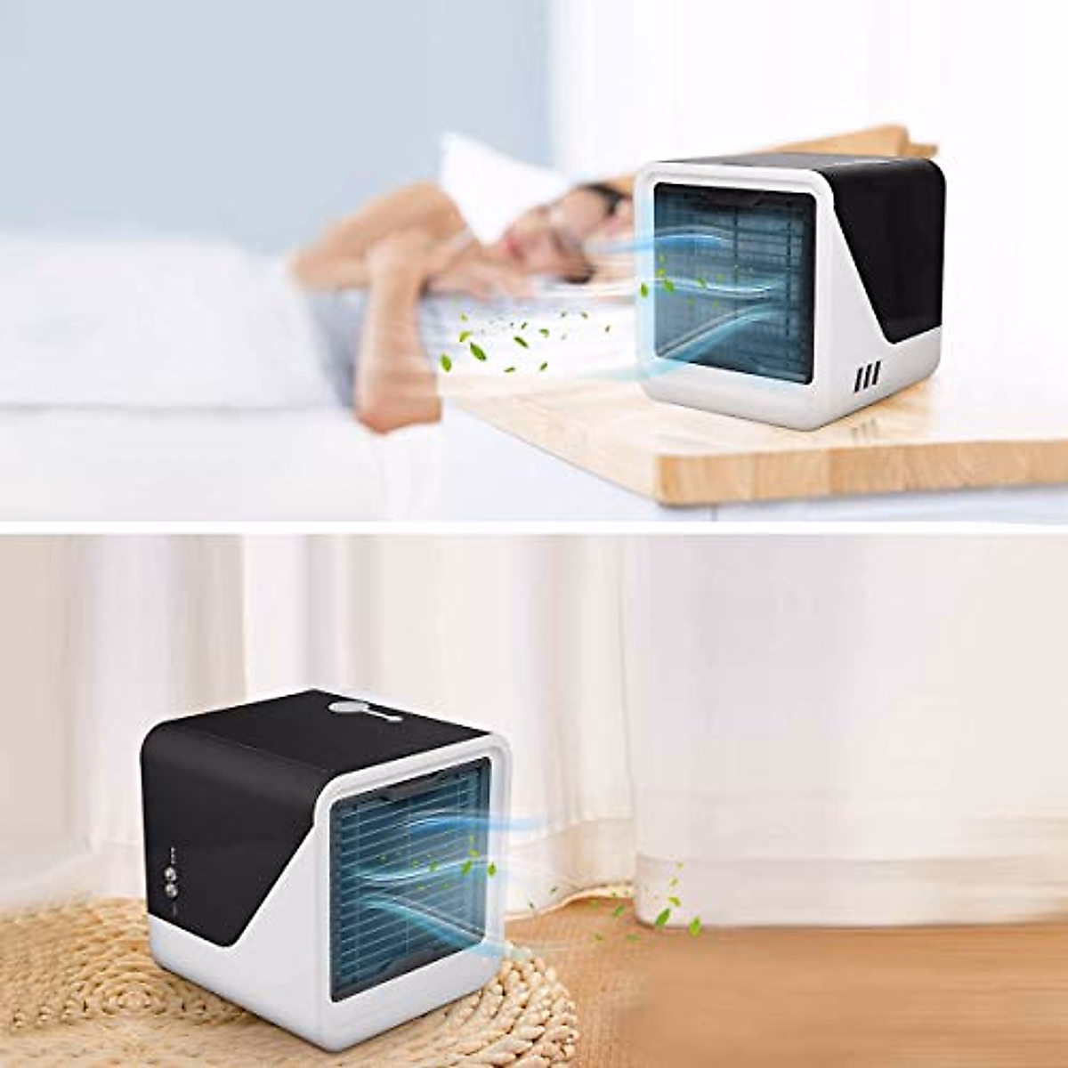 Portable Air Conditioner, FlyBanboo Mini Fan Air Cooler, Personal Use Evaporative Air Humidifier for Home Kitchen Office Nightstand, USB Cable, Quiet&Strong Wind