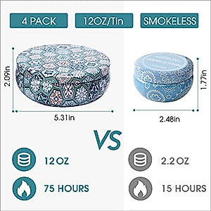 Citronella Candles Outdoor Set 4 x12oz Decorative Large Citronella Candles Outdoor Candles