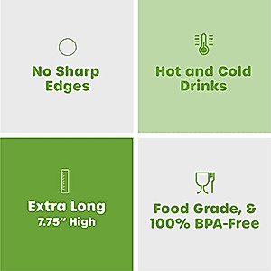 [500 Count] Flexible Disposable Plastic Drinking Straws - 7.75" High - Assorted Colors Striped