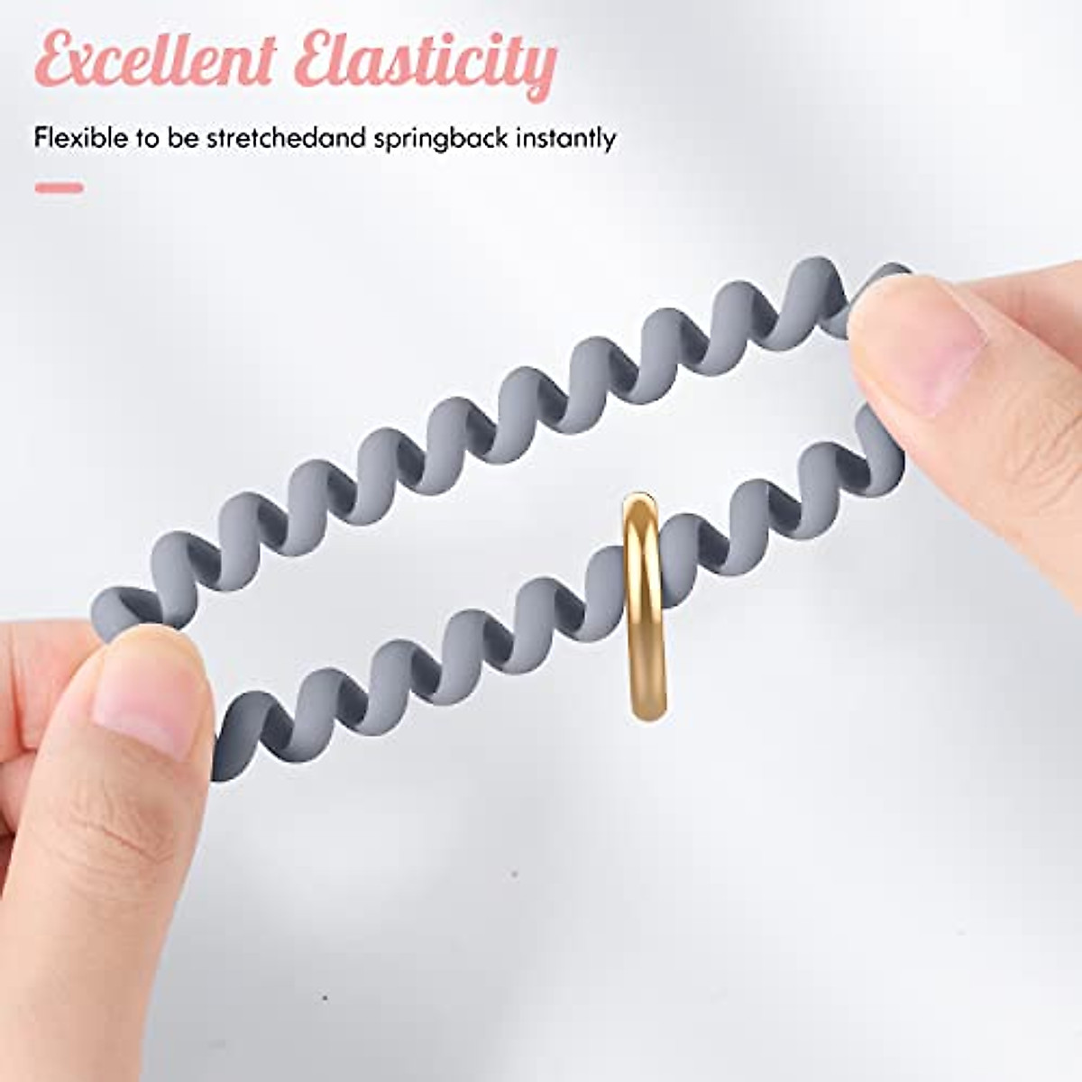 6PCS Stretchable Wristband Wristlet Keychain Wrist Key Chain Wristlet,Spring Flexible Spiral Wrist Coil ​Wrist Band Bracelet Key Holder Spring O Ring for Sauna Gym Pool ID Badge and Outdoor Sports