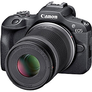 Canon EOS R100 Mirrorless Camera with 18-45mm Lens + Lens Filters + CASE + Accessory Bundle (Renewed)
