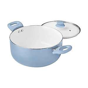 12pc Ceramic Cookware Set, Cookware Pots and Pans Set, PFAS-Free, Dishwasher Safe, Blue Linen