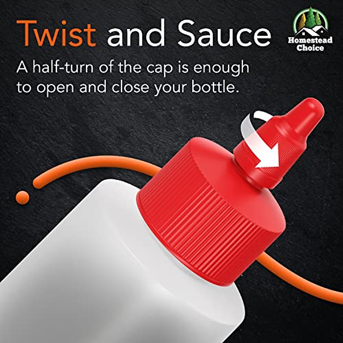 6-pack Plastic Squeeze Condiment Bottles 16-Ounce with Red Twist-Cap Set of 6 16-oz (Perfect for Syrup, Sauce, Ketchup, BBQ, Condiments, Dressing, Arts and Craft, Workshop, Storage, and More)