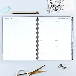 Blue Sky 2024 Weekly and Monthly Planner, January - December, 8.5" x 11", Clear Pocket Cover, Wirebound, Baccara Dark (110211-24)