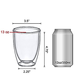 Amazing Abby - Andes - 12-Ounce Insulated Plastic Tumblers (Set of 4), Double-Wall Plastic Drinking Glasses, All-Clear Reusable Plastic Cups, BPA-Free, Shatter-Proof, Dishwasher-Safe