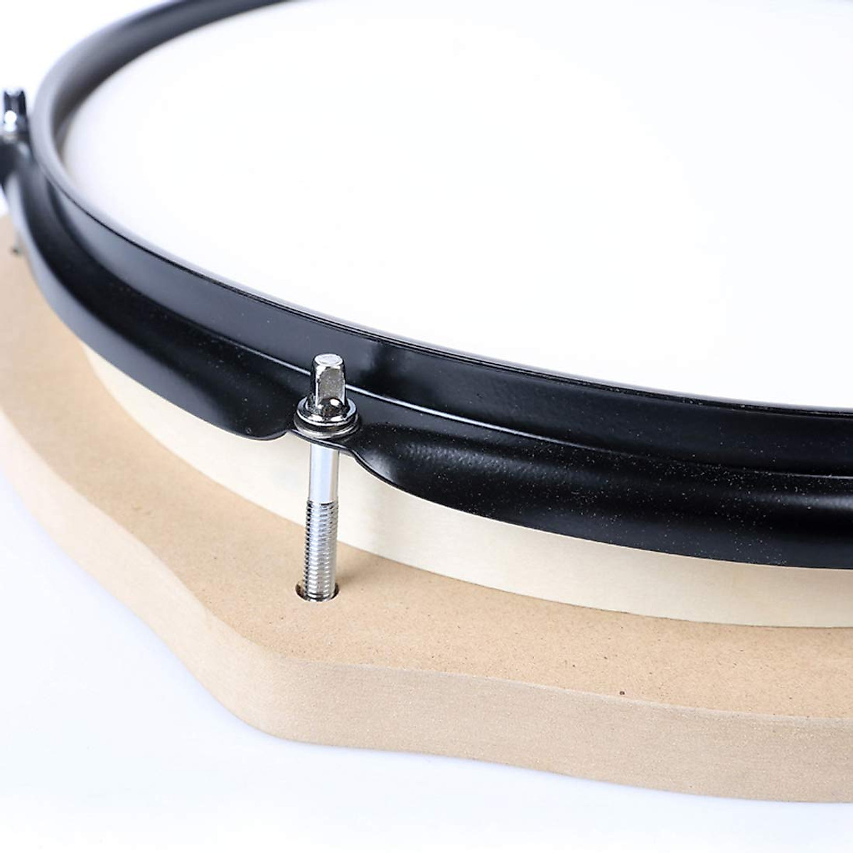 Tosnail 12-Inch Silent Drum Practice Pad with Wooden Base and Steel Frame