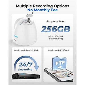 REOLINK 4K Outdoor Security Camera System, Home Surveillance IP PoE Camera with 3X Optical Zoom & 25FPS Daytime Video, Human/Vehicle/Pet Detection, Work with Smart Home, Up to 256GB SD Card, RLC-822A