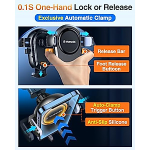 VANMASS 2024 Upgraded Car Phone Holder Mount [Strongest Suction & Military-Grade] Universal Cell Phone Holder Stand for Truck Dash Windshield Vent Cradles for iPhone Android All Smartphones