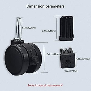 Caster Wheel Gas Grill Compatible with Weber 6414 Grill Wheels, for Weber Genesis Grill Wheel Caster Replacement Genesis 1000-500 Series, Performer (2004 and Earlier), Includes Caster Insert (2 Pack)