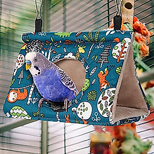 Winter Warm Bird Nest House Bird Bed, Bird Hut Hideaway for Cage, Plush Fluffy Shed Hut Hanging Hammock Finch Cage Sleeping Bed Snuggle Tent for Budgies, Lovebird, Parrot, Parakeets, Cockatiels