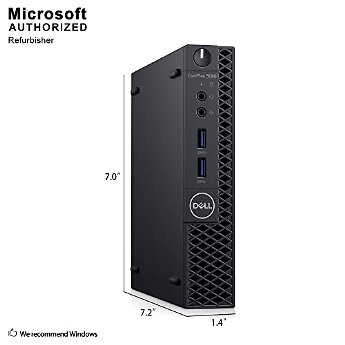 Dell OP3060MFFXKF5K OptiPlex 3060 XKF5K Micro PC with Intel Core i5-8500T 2.1 GHz Hexa-core, 8GB RAM, 256GB SSD, Windows 10 Pro 64-bit (Renewed)
