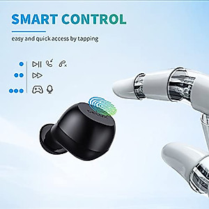 DeLUX True Wireless Earbuds, Dual Mode in-Ear Headphones with BT 5.0, Wireless Charging Case, 30 Hrs Playtime, IPX5 Waterproof, Built-in Mic, Immersive Deep Bass, Touch Control(DT3-Black)