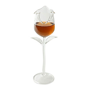 WEI EI Red Wine Glass,Rose Flower Shape Goblet Glasses 100ml Wine Glass