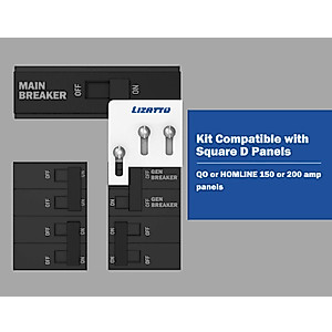 Generator Interlock Kit Compatible with Square D QO or Homeline 150 or 200 amp Panels. 1 3/8 inches Spacing Between Main and Generator Breaker