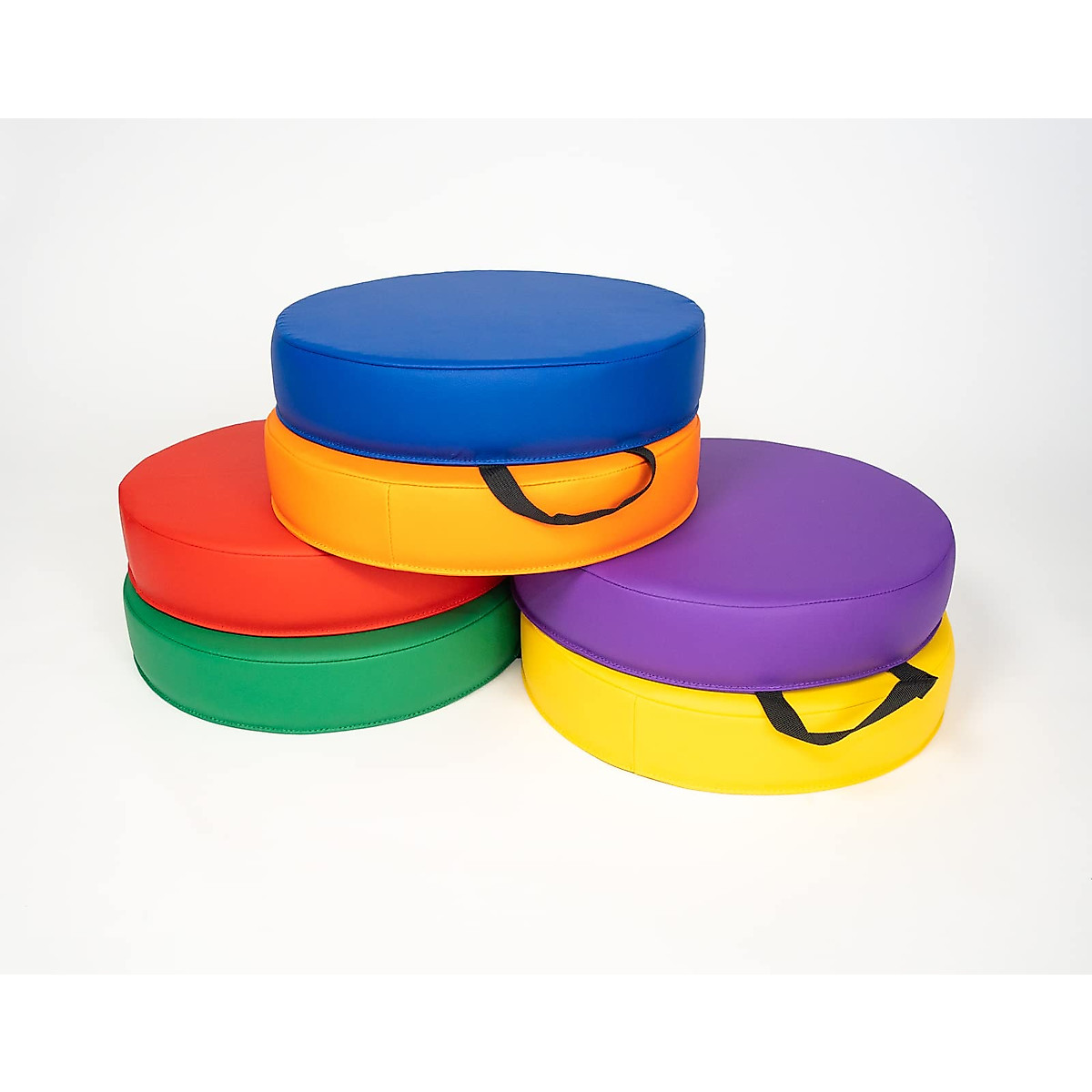 Cushioned Floor Seats - Set of 6 Round Spot Markers for Early Childhood Floor Time - Flexible Seating