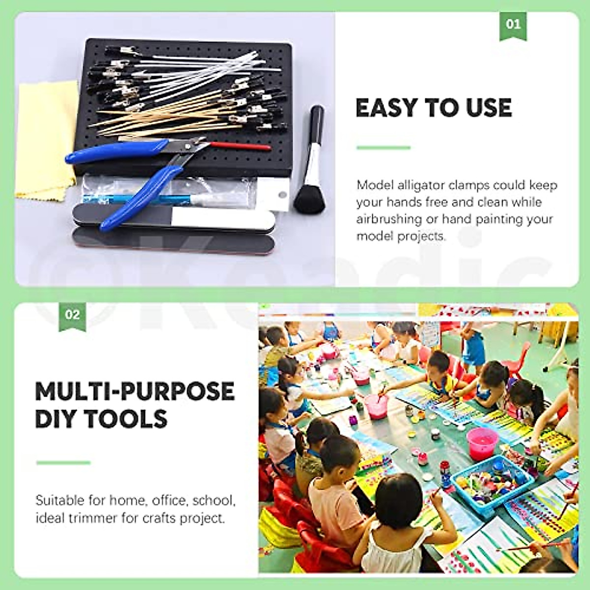 Keadic 37Pcs Model Tool Paint Kit Includes Professional Gundam Model Basic Tools, Painting Stand Base Holder and Alligator Clip Sticks Modeling Tools for Airbrush Hobby Model Building Parts Assemble