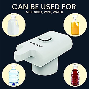 Leak-Proof Drink Dispenser for Fridge - Gallon Beverage Dispenser for Parties - Rechargeable Milk Dispenser for Fridge Gallon - Automatic Pump Dispenser for Milk, Water, Soda, Juice
