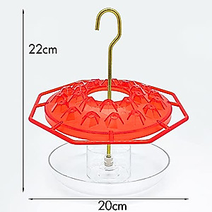 Hummingbird Feeders for Outdoors Hanging, Leak Proof Hummingbird Feeder Built-in Moat with 25 Feeding Ports 12 oz Capacity can Feed More Hummingbirds, Easy to Clean, Fill and Install (1)