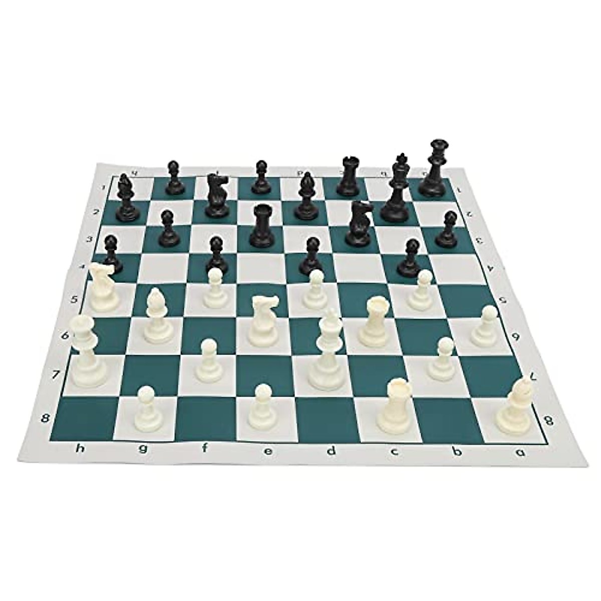 HERCHR Roll Up Chess Set, 32 Tournament Chess with Chess Board and Storage Bag Combo