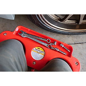 MaxWorks MaxxHaul 80748 Rolling Knee Creeper/Pads ABS High-Impact Frame, 5 Swivel Castors, Tool Tray Holder, multi-color, Small