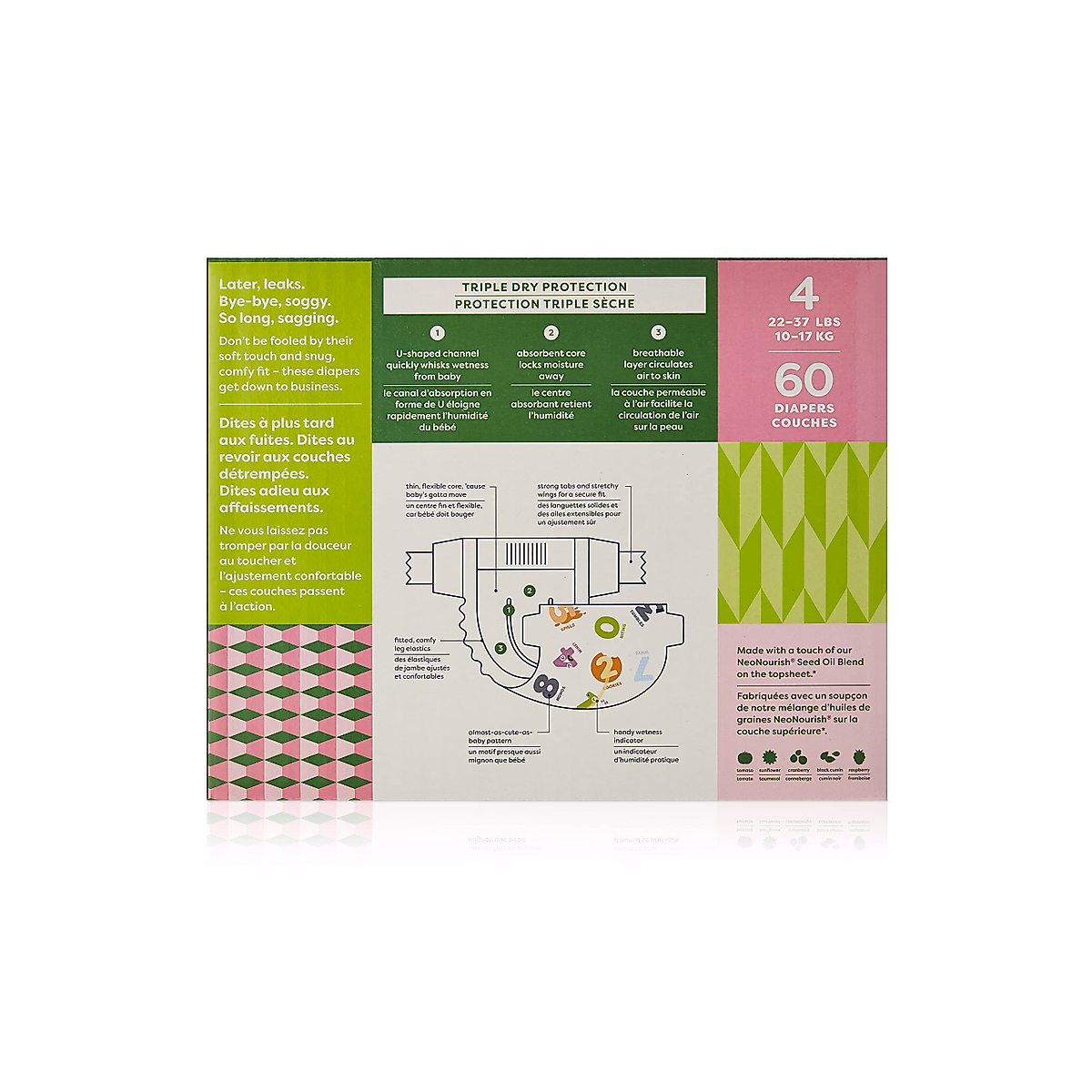 Babyganics Diapers, Size 4, 60 ct, Ultra Absorbent Diapers