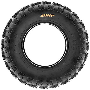Set of 4 SunF 21x7-10 Front & 20x11-8 Rear ATV UTV Knobby Sport Tires,6 PR Tubeless A027