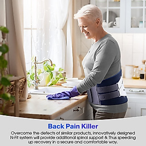 NEENCA Back Support Brace, Adjustable Lumbar Support for Pain Relief of Back/Lumbar/Waist, Waist Wrap with Spring Stabilizers for Injury, Herniated Disc,Sciatica, Scoliosis and more - FSA/HSA APPROVED