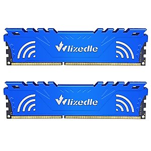 DDR3 RAM 16GB Kit (2x8GB) 1600MHz CL11 DIMM Wlizedle Desktop Memory PC3-12800 240-Pin 1.5V 2Rx8 Dual Rank Channel Non-ECC Unbuffered PC Computer Sdram Sticks Module Upgrade, Blue