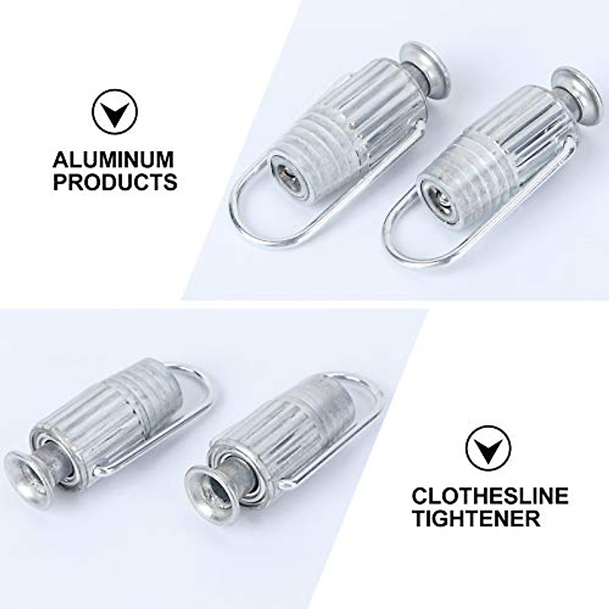TOPBATHY Clothesline Tightener Sunline Line Tight Grips Tools Aluminium for Pulleys and Fixed Clothes Lines Household Laundry Supplies 2pcs