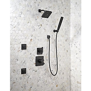 Delta Faucet 5-Spray Touch-Clean H2Okinetic Wall-Mount Hand Held Shower with Hose, Matte Black 55140-BL