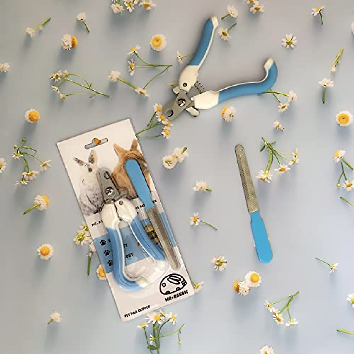 MR.RABBIT small pet animal nail clipper and file. Best bunny rabbit, cat & dog claw trimmer, the most professional exclusive home Grooming Kit safe for guinea pigs bunnies hamsters hedgehogs and birds