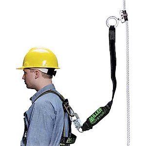 Miller Honeywell Safety Miller by Honeywell 8175SLS-Z7/3FTYL Trailing Rope Grabs with ANSI Z359.13 Compliant 3-Feet Sofstop Lanyard and Locking Snap Hook, Yellow