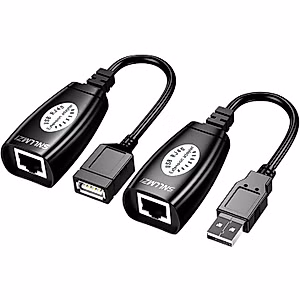 SNLLMZI USB to cat5 Adapter, USB Over RJ45 Ethernet for Cat5/Cat5e/Cat6/Cat7/Cat8 Extension Cable Adapter, USB 2.0 Extender Over Cat Extender Cable Adapter