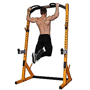 Powertec Fitness Workbench Half Rack, Yellow - Exercise Equipment for Home Gym - Squat Rack and Weight Lifting Station - Professional Workout Equipment