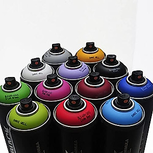Montana Black 400ml Popular Colors Set of 12 Graffiti Street Art Mural Spray Paint