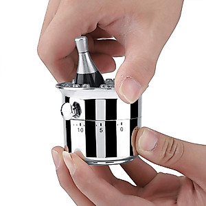 WBTY Bucket Shaped 60 Minutes Kitchen Timer Stainless Steel Mechanical Wind up Timer Time Reminder