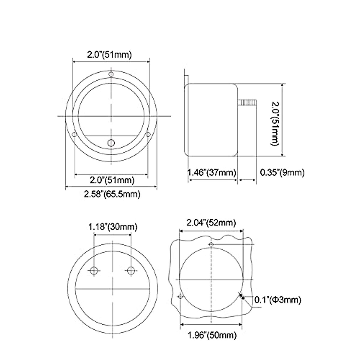 CHHUA Analog Voltmeter DH-52 0-30V DC Volt Meter Gauge Circular Panel Voltage Meter Voltage Tester for Shipping Circuit Testing Mechanical Equipment