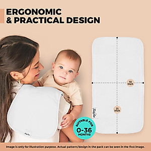 KiddyStar 5-Pack 21”x10” Burp Cloths for Boys & Girls - Absorbent Organic Cotton Burp Cloth for Burping, Spit-up, Drooling, Baby Wipe