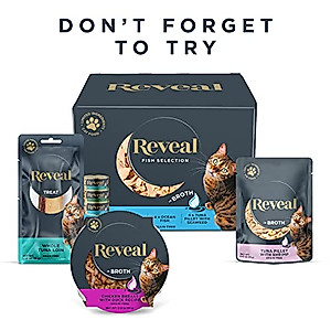 Reveal Natural Wet Kitten Food, 8 Pack, Grain Free, Limited Ingredient Food for Kittens, Chicken & Tuna in Broth Variety Pack, 2.47oz Cans