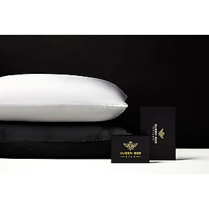 QUEEN BEE SILK - Silk Pillowcase for Hair and Skin - 22 Momme Mulberry Silk - Charmeuse Weave - Envelope Closure - Standard Size - Pink