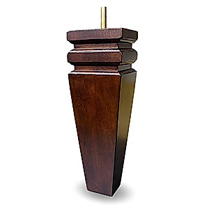 8" Walnut Finish Square Tapered Sofa Furniture Legs Craftsman Style - Set of 4