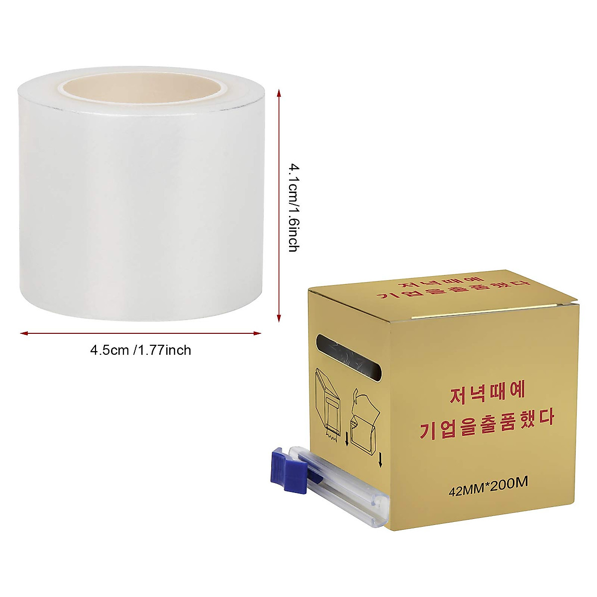 AHIER Disposable Eyebrow Tattoo Plastic Wrap Preservative Film for Eyebrow Lips Permanent Make Up Supplies Wrap Cover Tape Roll (1 Pack)