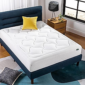 ZINUS 10 Inch Cloud Memory Foam Mattress, Twin & Lottie Upholstered Platform Bed Frame/Mattress Foundation/Wood Slat Support/No Box Spring Needed/Easy Assembly, Grey, Twin