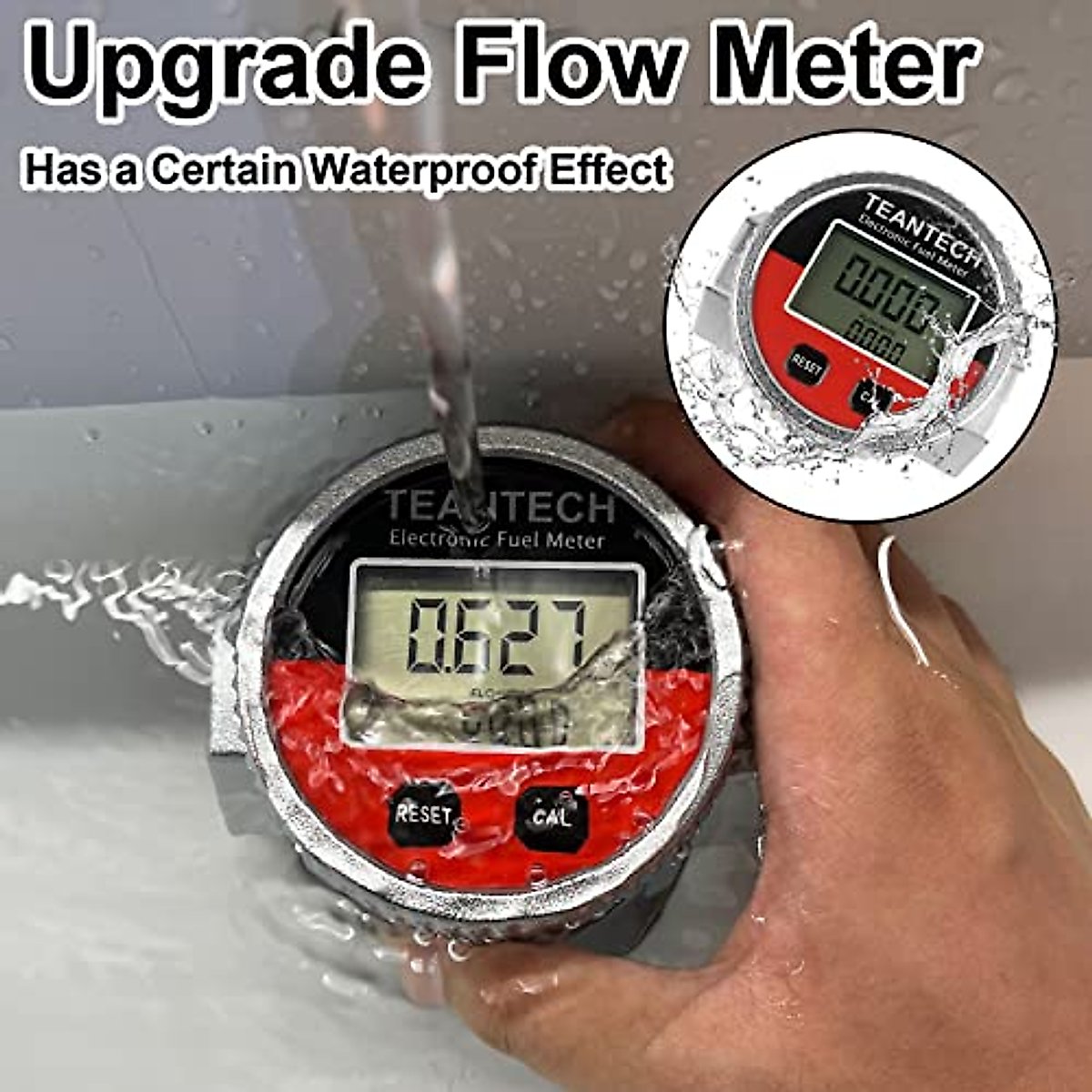 Professional Turbine Flow Meter Digital Flowmeter - Upgrade LCD Display with NPT Counter Oil Fuel Flowmeter for Measure Diesel Kerosene Gasoline