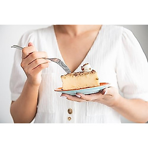 Annovero Small Mini Dessert Plates - Dinnerware for Dessert, Pie, Cake, Cute and Colorful Stoneware Dishes for Kitchen, Microwave and Oven Safe, 6 Inch Diameter, Set of 6