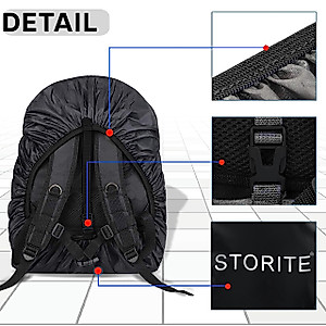 Storite Dust & Rain Cover for Backpack with Pouch, Waterproof Dustproof Bag Adjustable Cover for School, College,Office-2PK