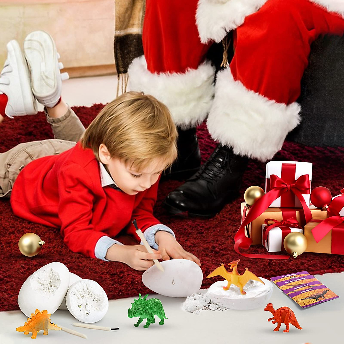 DOTSOG Easter Eggs Gifts for Kids,12 Pack Dino Eggs Dig Kit, Dinosaur Toys for Kids Open Unique Large Surprise Dinosaur Filled Eggs Archaeology Preschool Educational Science for Children & Adult.